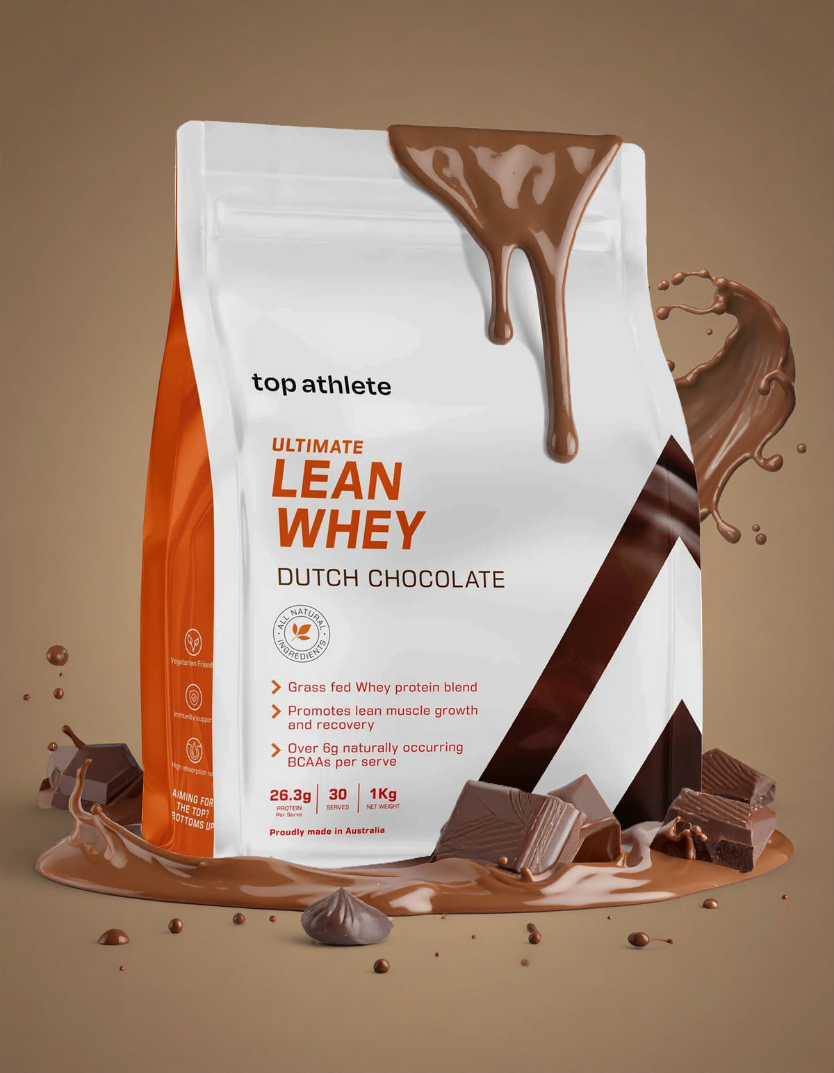Lean Whey Protein Dutch Chocolate | Top Athlete Grass Fed Whey Protein ...