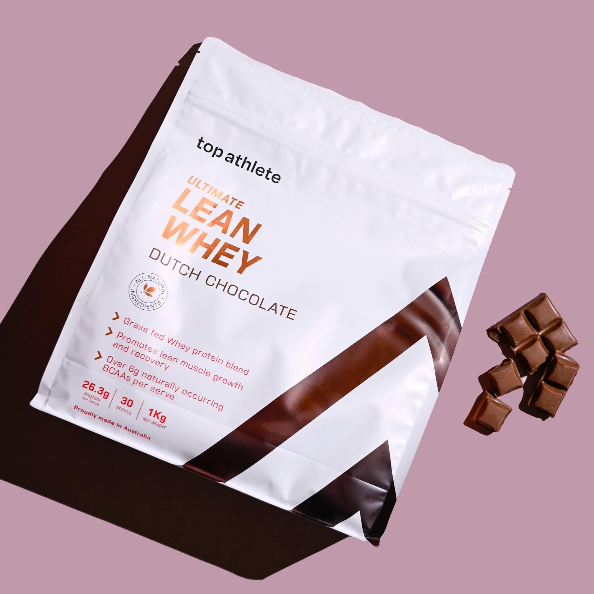 Lean Whey Protein Dutch Chocolate | Top Athlete Grass Fed Whey Protein ...